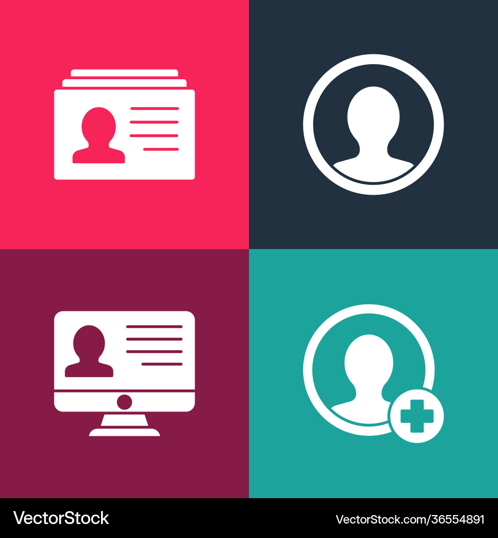 Set pop art create account screen monitor Vector Image