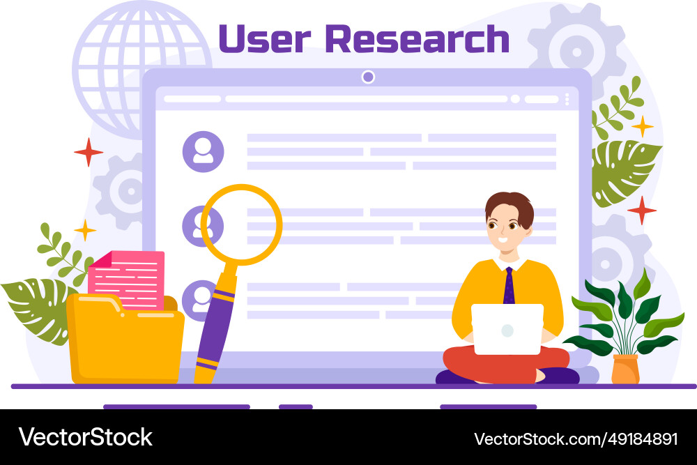 User research of people searching and exploring Vector Image