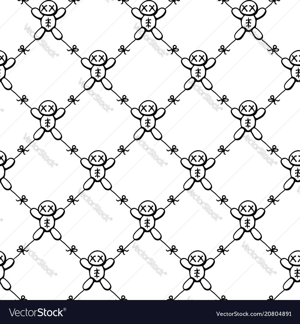 Voodoo doll tied texture pattern Royalty Free Vector Image