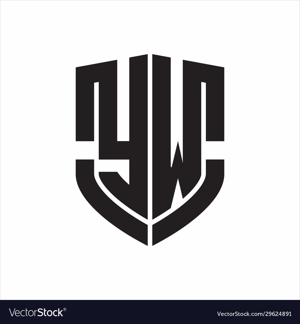 Yw logo monogram with emblem shield shape design Vector Image