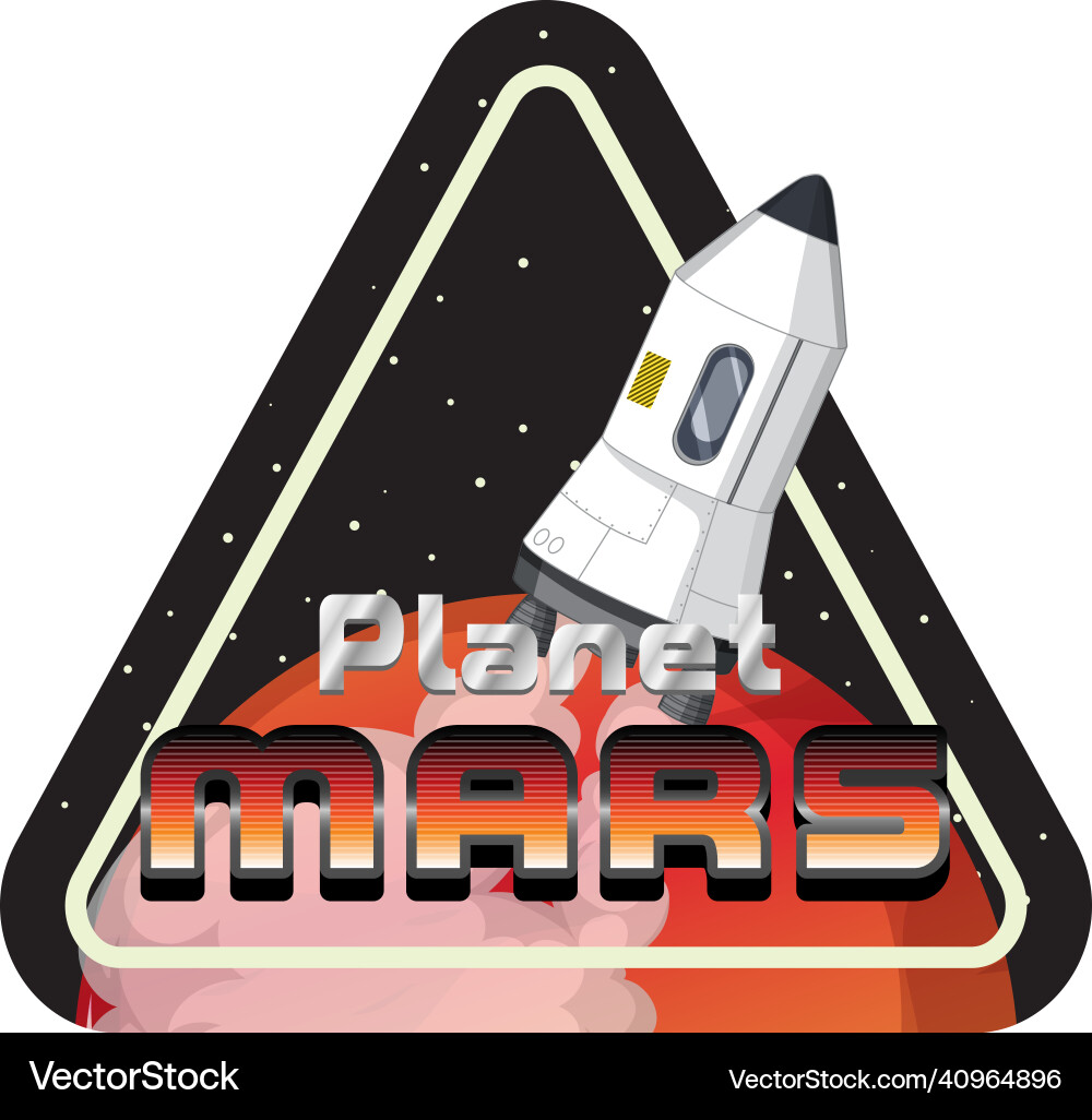 Badge of planet mars logo Royalty Free Vector Image