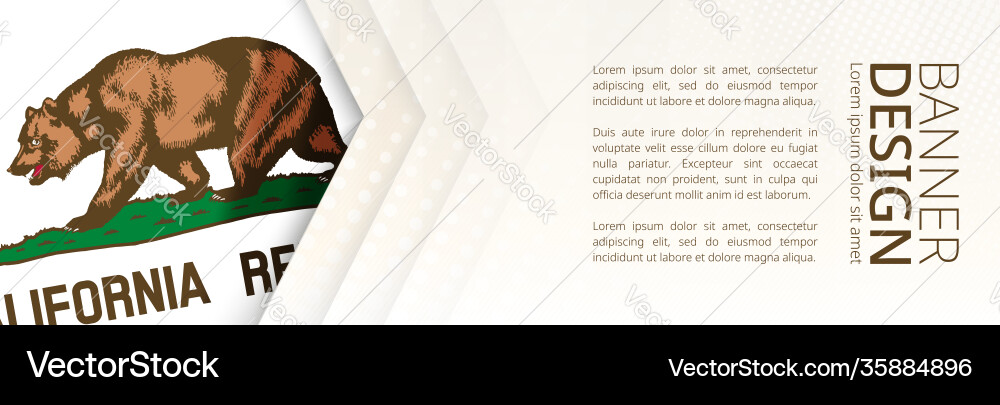 Banner template with flag us state california Vector Image