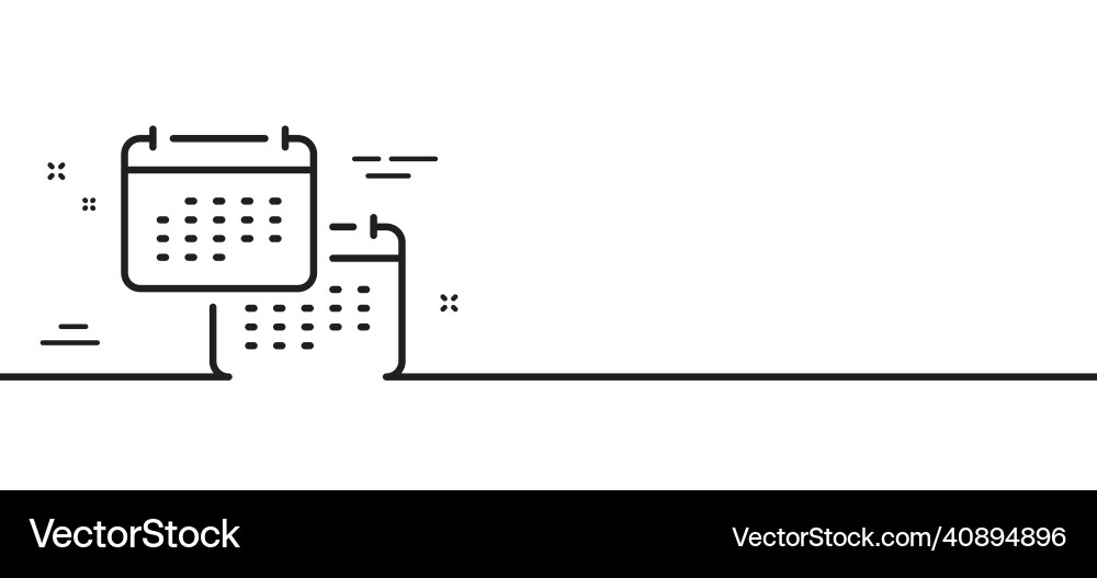 Calendar line icon annual planner sign minimal Vector Image