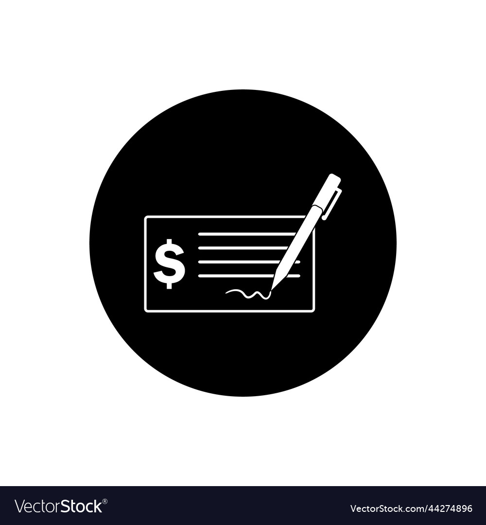 Cheque icon rounded button style eps Royalty Free Vector