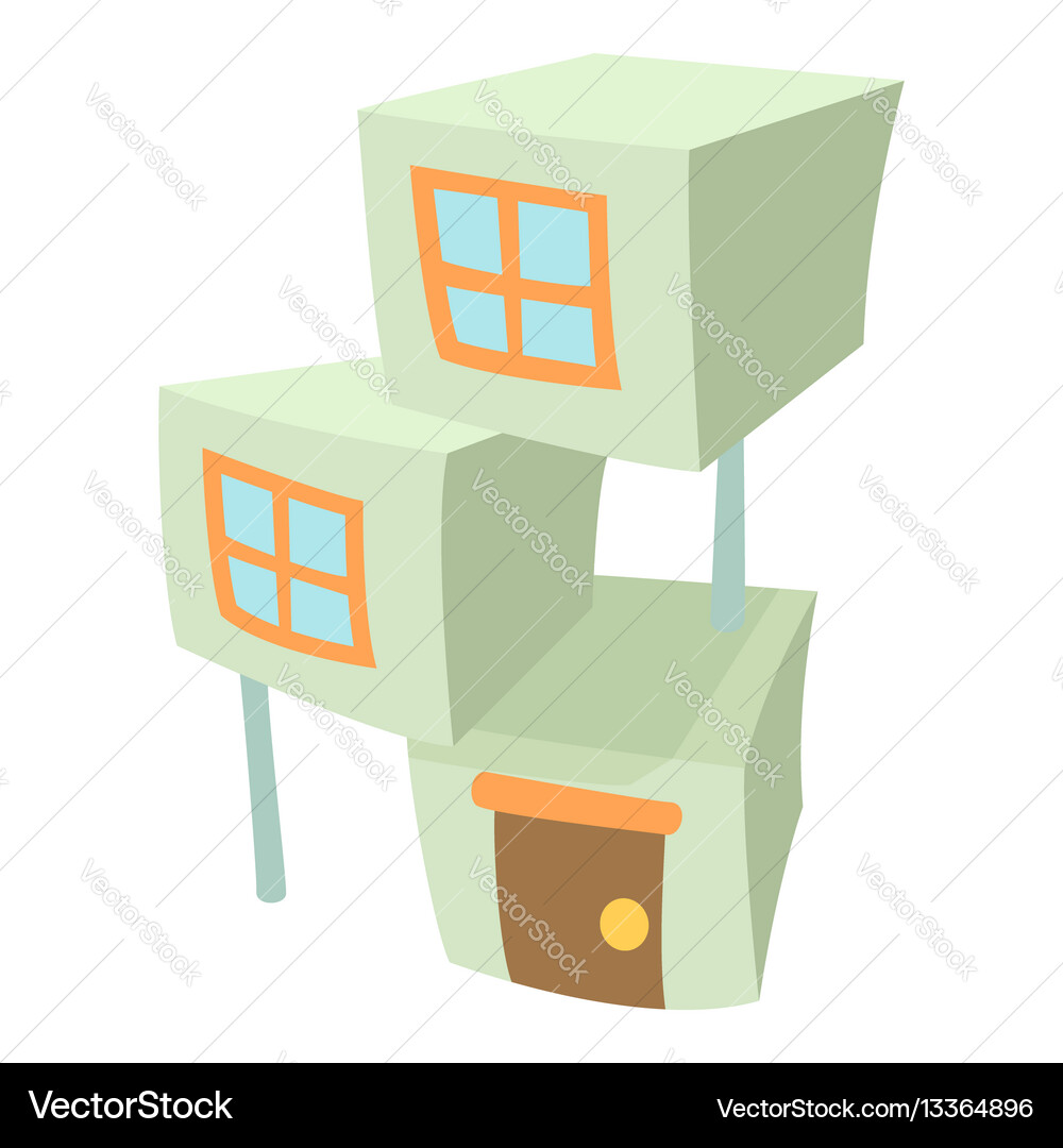 City building icon cartoon style Royalty Free Vector Image