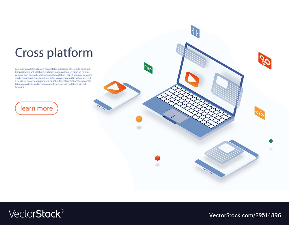 Cross platform development website multi-platform Vector Image