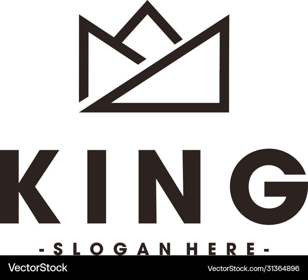 Crown and royal and king logo design Royalty Free Vector