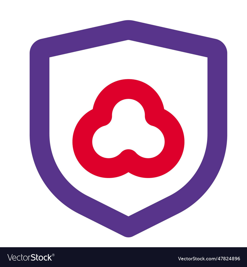 Digital shield installed for system security Vector Image