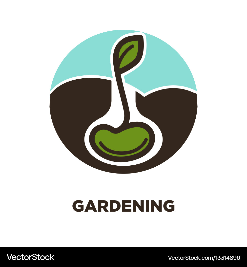 Gardening logo of sprouting tree isolated Vector Image
