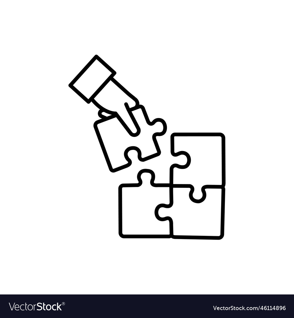 Hand holding puzzle solution and strategy icon Vector Image