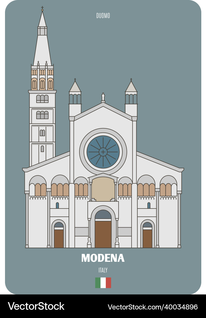 Modena cathedral italy architectural symbols Vector Image