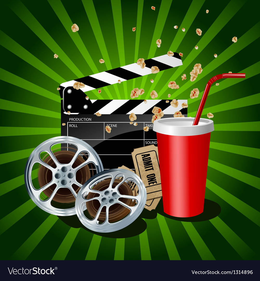 Movie theme objects Royalty Free Vector Image - VectorStock