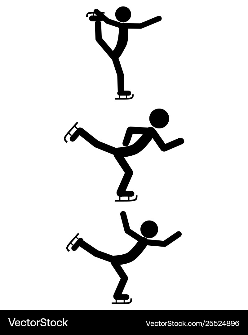 Pictograph ice skating in winter Royalty Free Vector Image