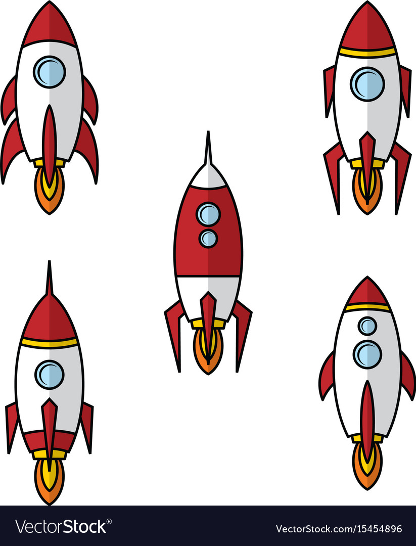 Space ship rocket Royalty Free Vector Image - VectorStock