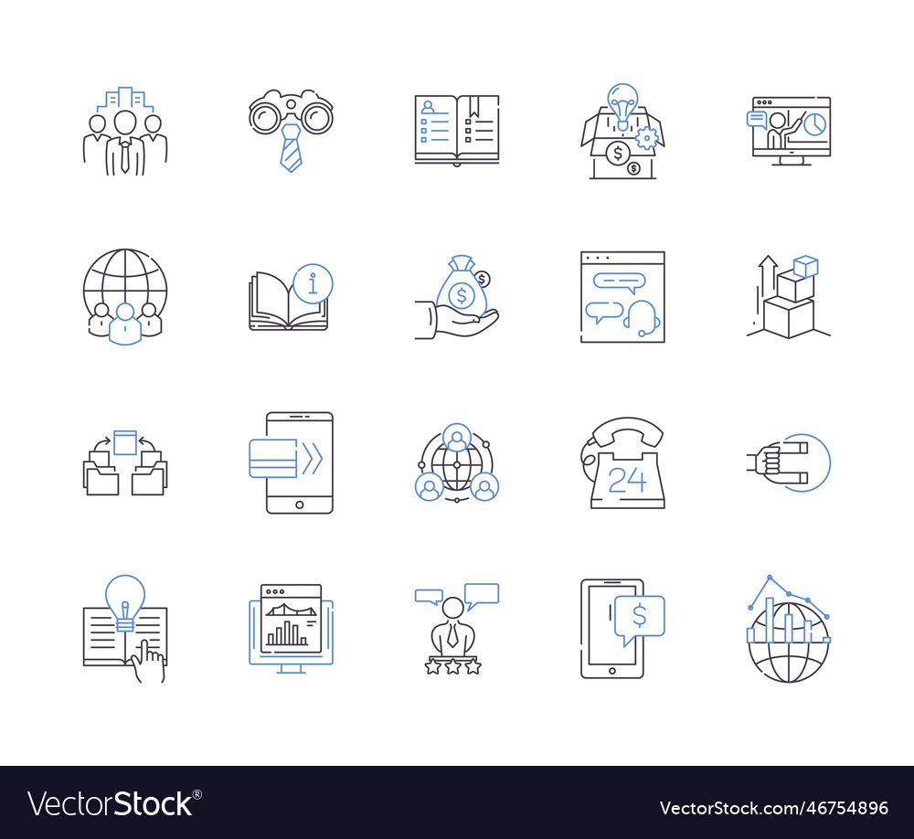 Stock trading outline icons collection Royalty Free Vector Stock trading outline icons collection Royalty Free Vector