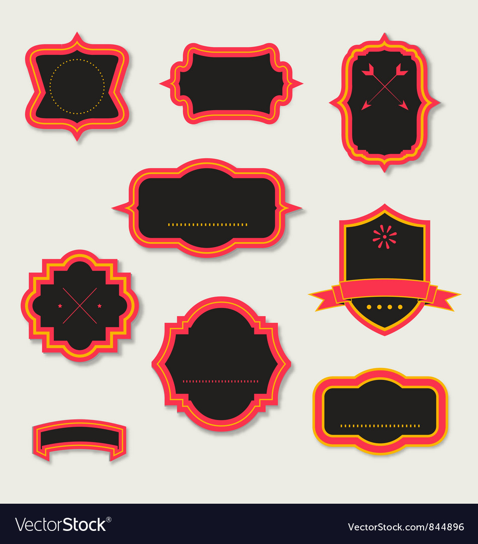 Stylized retro frames and labels Royalty Free Vector Image