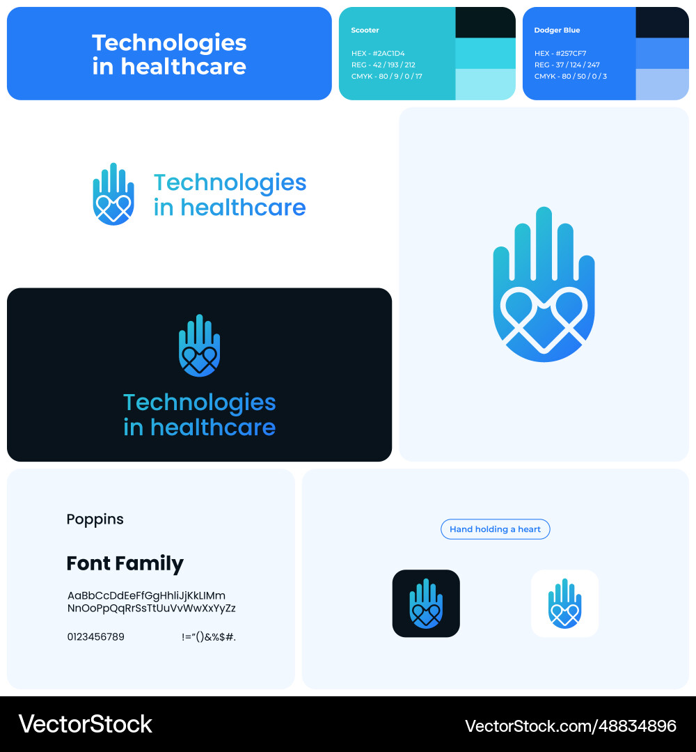 Technologies in healthcare creative branding Vector Image