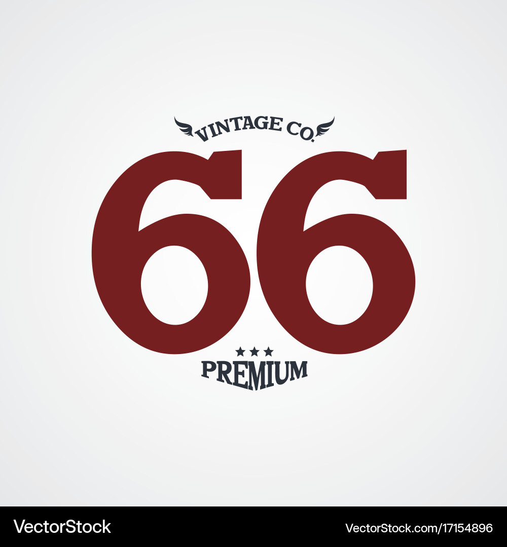 Vintage retro varsity number Royalty Free Vector Image