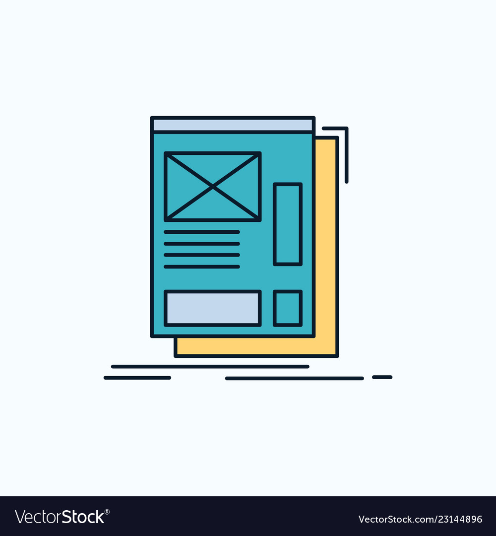 Wire framing web layout development flat icon Vector Image