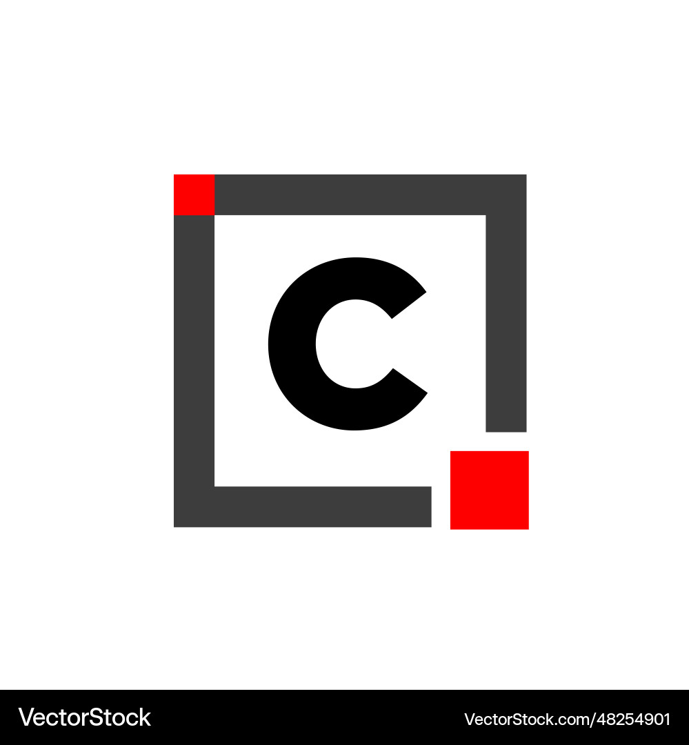 A letter company name with square icon red Vector Image
