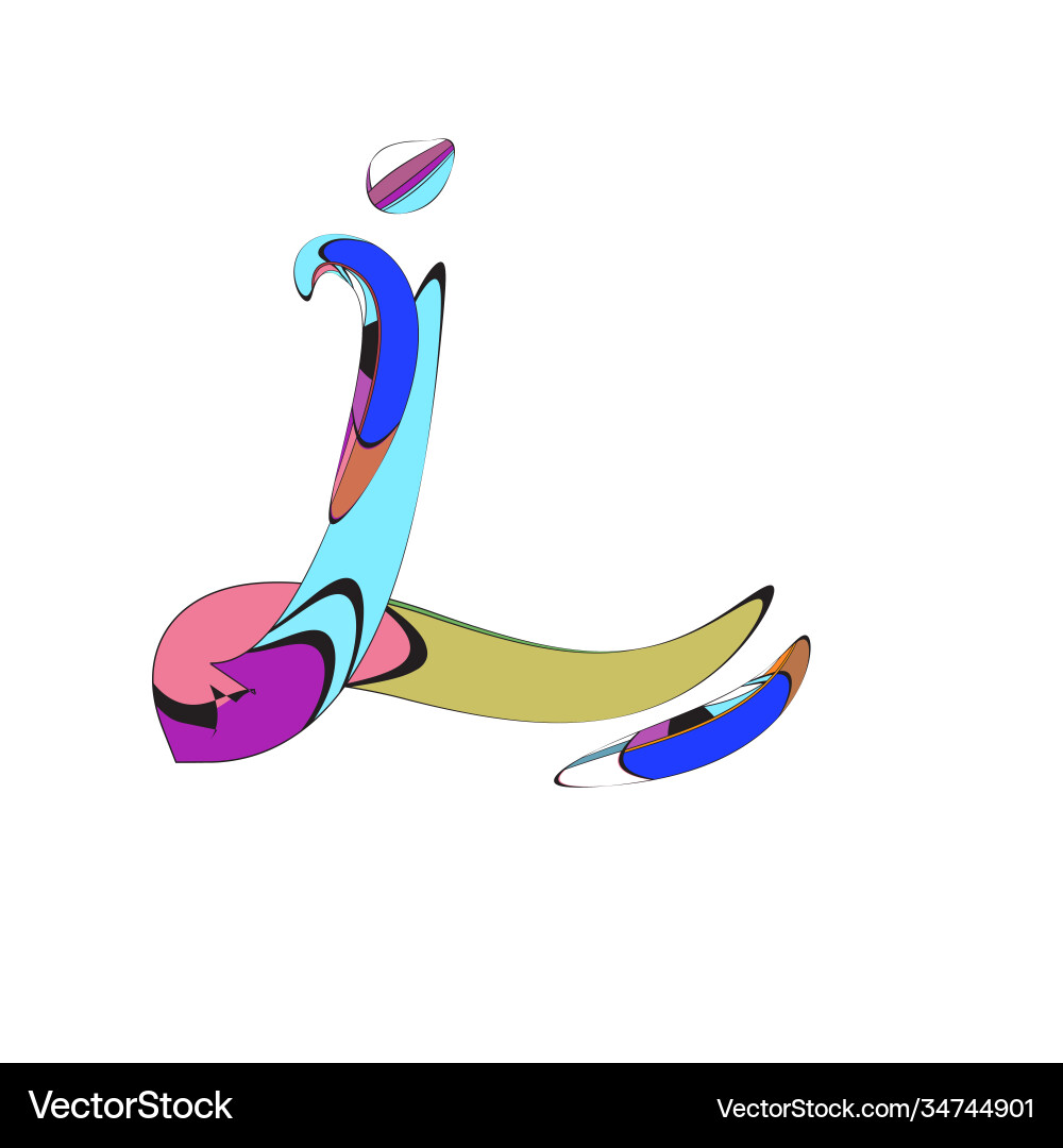 Alphabet typography logo letter with cartoon Vector Image