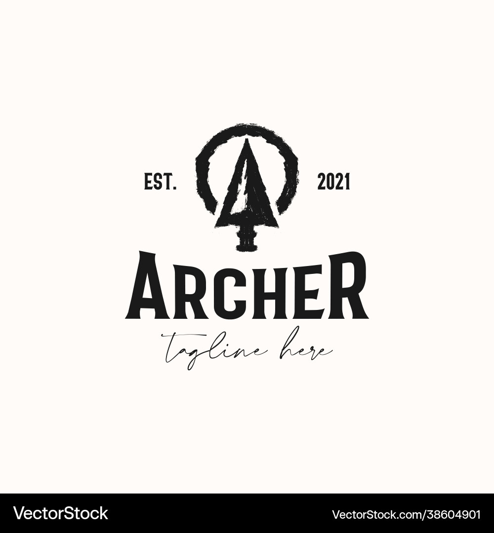 Arrowhead for archer archery outdoor vintage Vector Image
