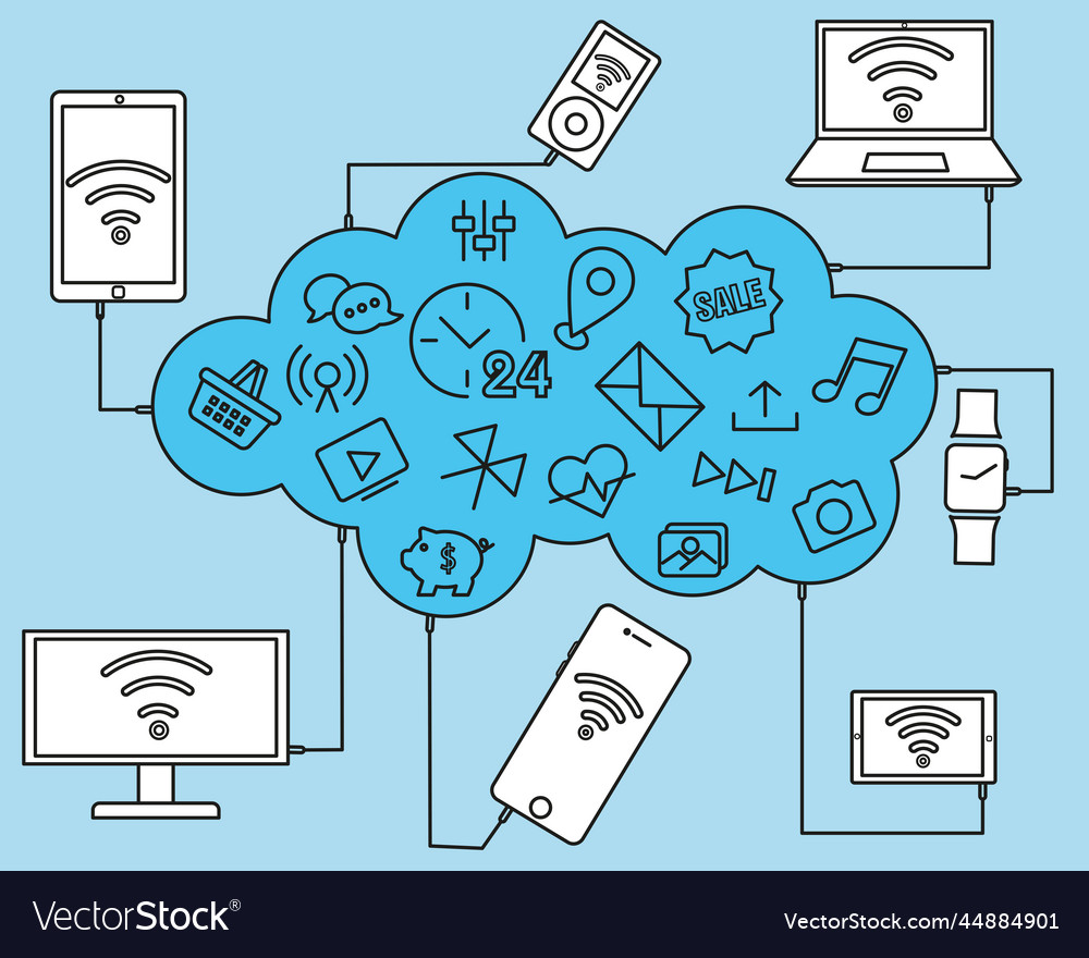 Computer technology and its interface Royalty Free Vector