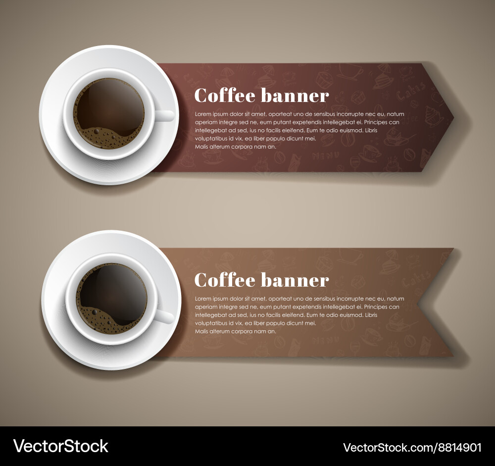 Design coffee banners with a cup of coffee Vector Image