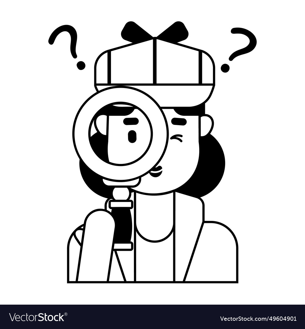 Detective thinking Royalty Free Vector Image - VectorStock