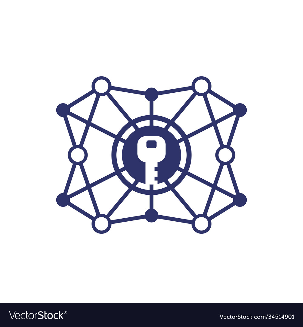 Encryption cryptography line icon on white Vector Image
