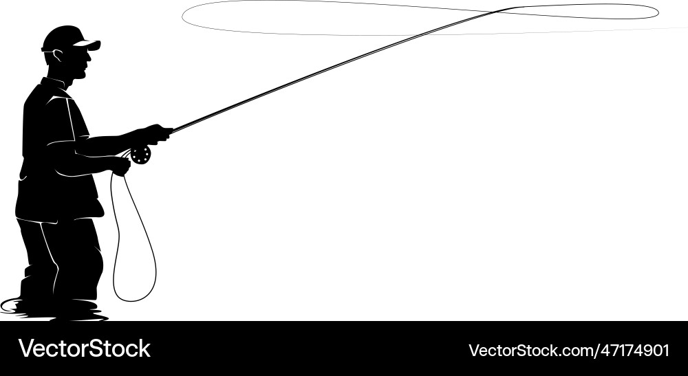 Fishinggraphic fly fishing Royalty Free Vector Image
