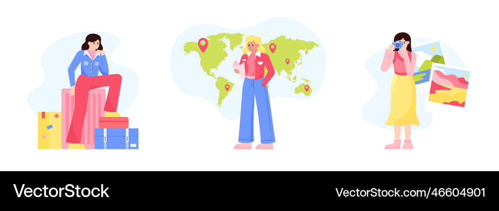 Group of cartoon characters planning their next Vector Image
