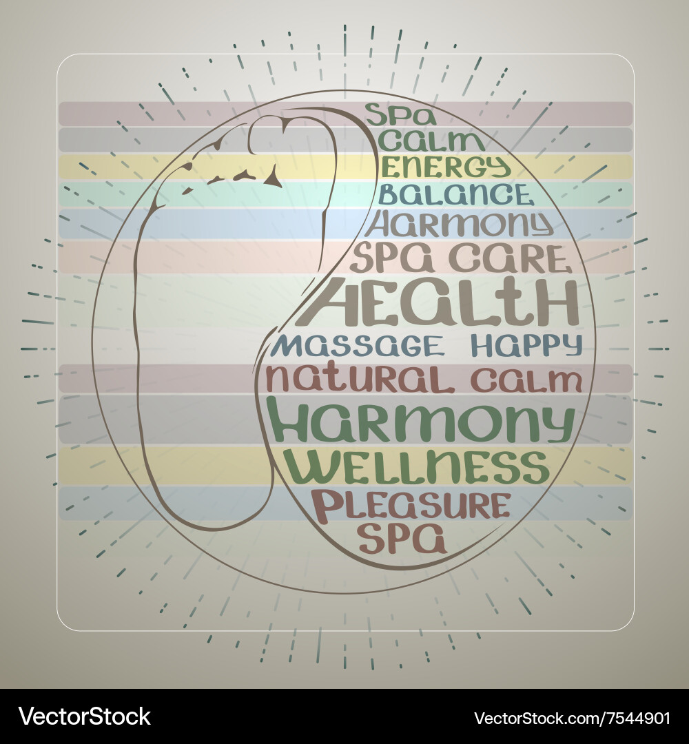 Hand drawn foot and spa theme handwritten words Vector Image