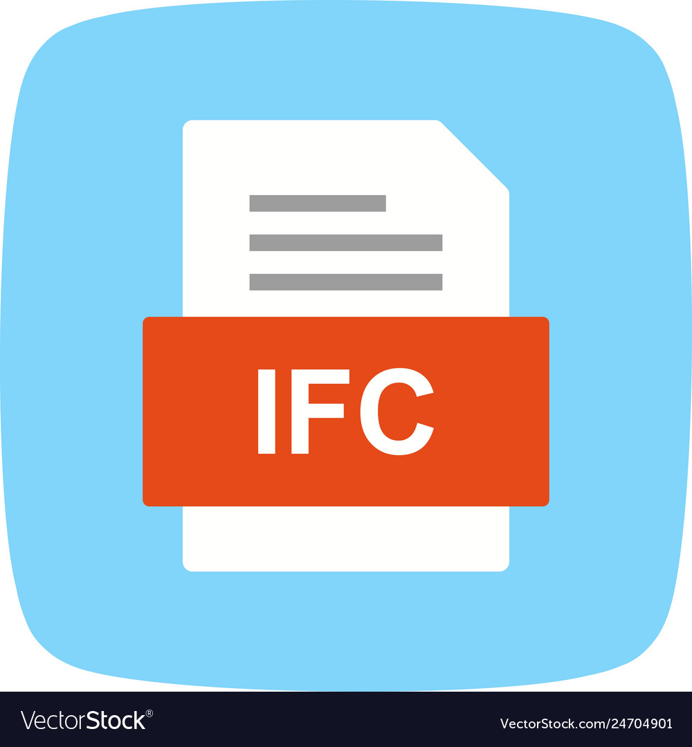 Ifc file document icon Royalty Free Vector Image