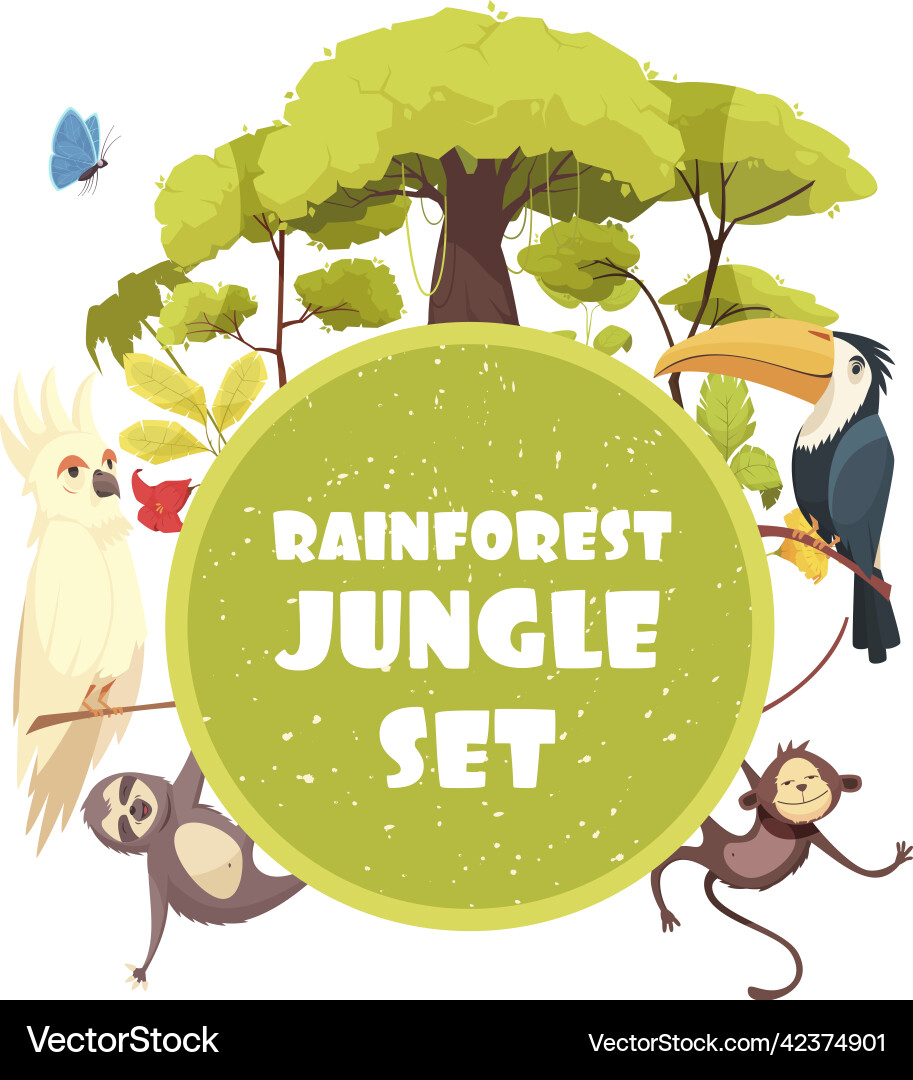 Jungle decorative frame Royalty Free Vector Image