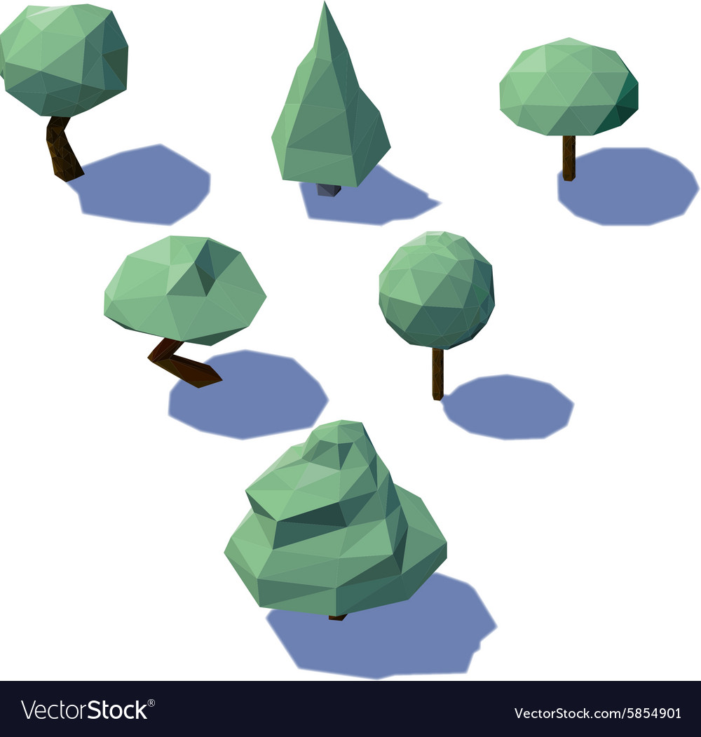 Low poly trees Royalty Free Vector Image - VectorStock