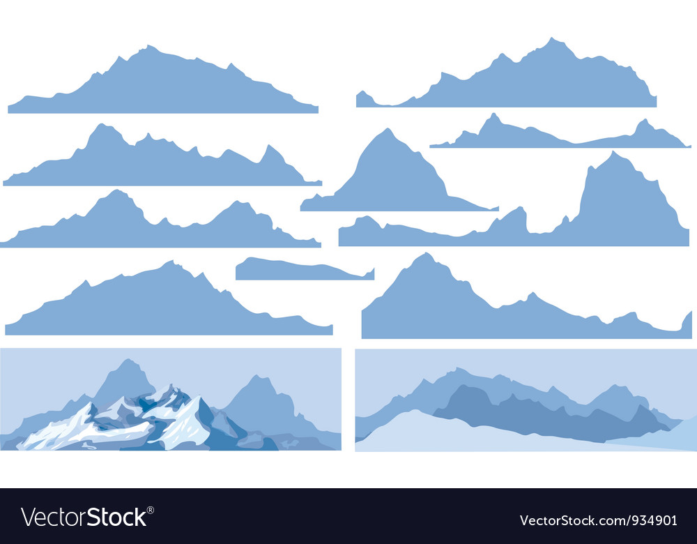 Mountain elements Royalty Free Vector Image - VectorStock