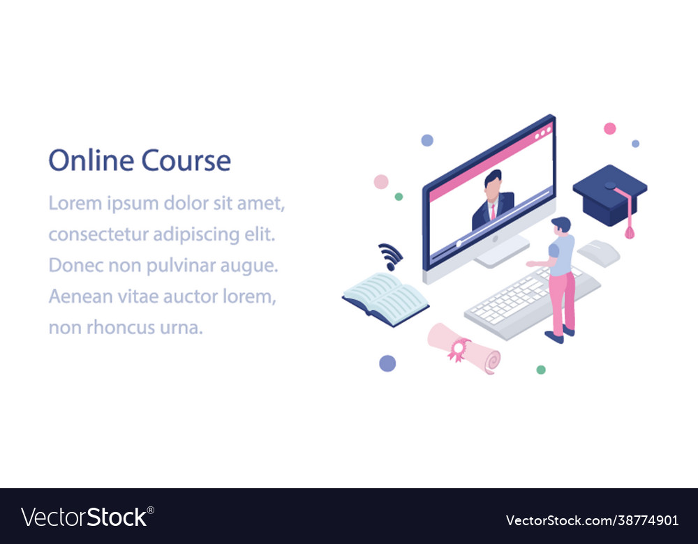 Online course tutorial Royalty Free Vector Image