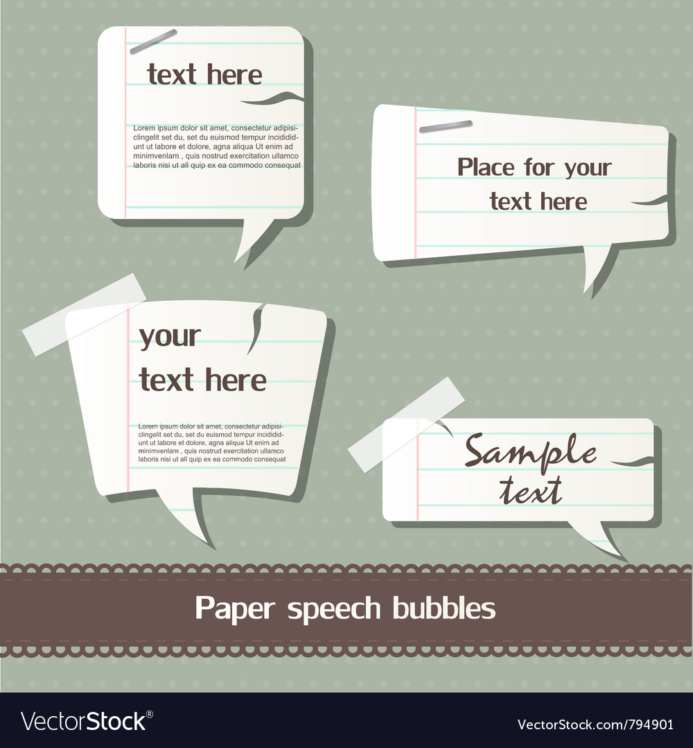 Paper speech bubbles Royalty Free Vector Image