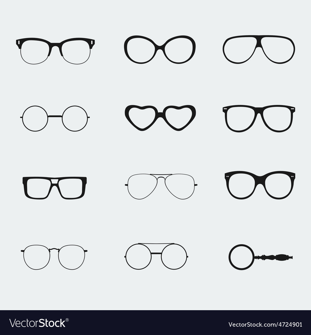 Set Glasses Royalty Free Vector Image Vectorstock