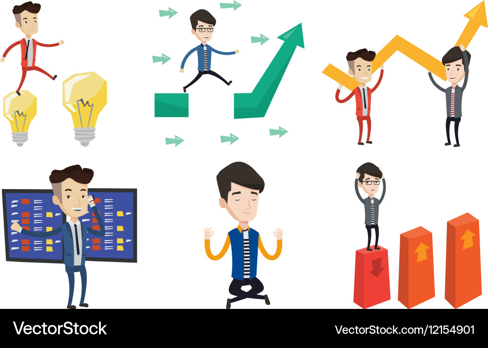 Set of business characters Royalty Free Vector Image