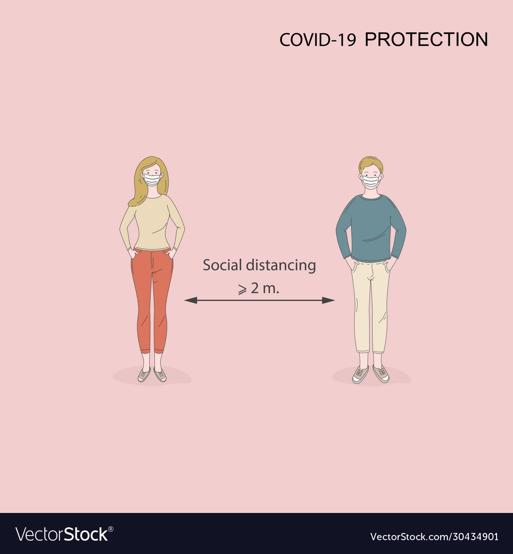 Social distancing keep distance in public society Vector Image