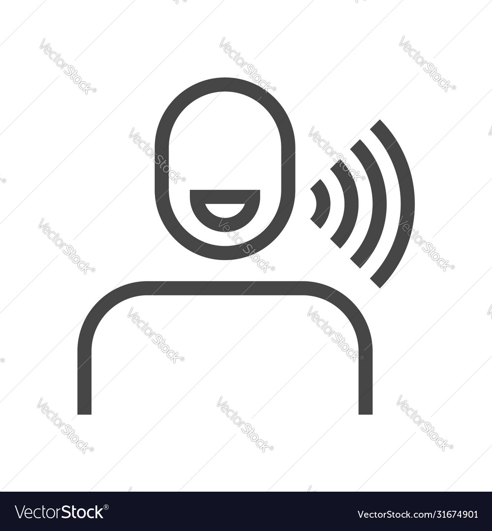 Voice command control recognition line Royalty Free Vector