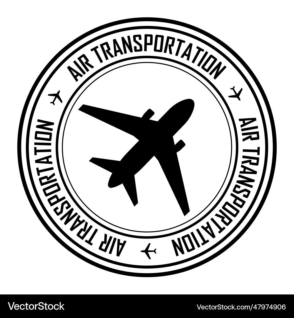 Aviation transportation stamp icon emblem or logo Vector Image