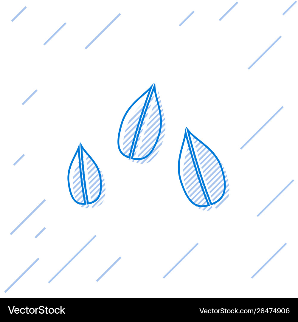 Blue line sesame seeds icon isolated on white Vector Image