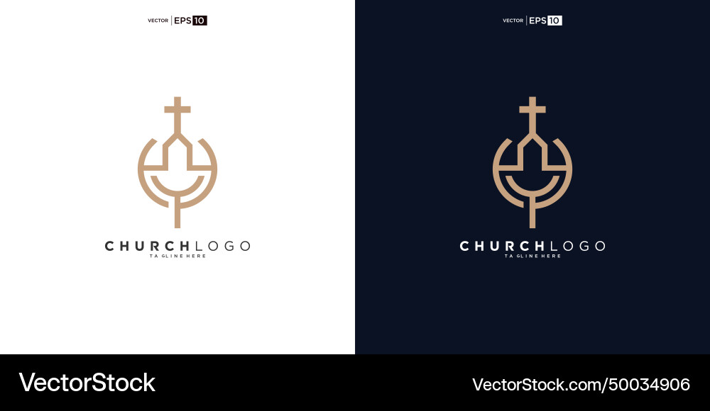 Church logo design inspiration Royalty Free Vector Image
