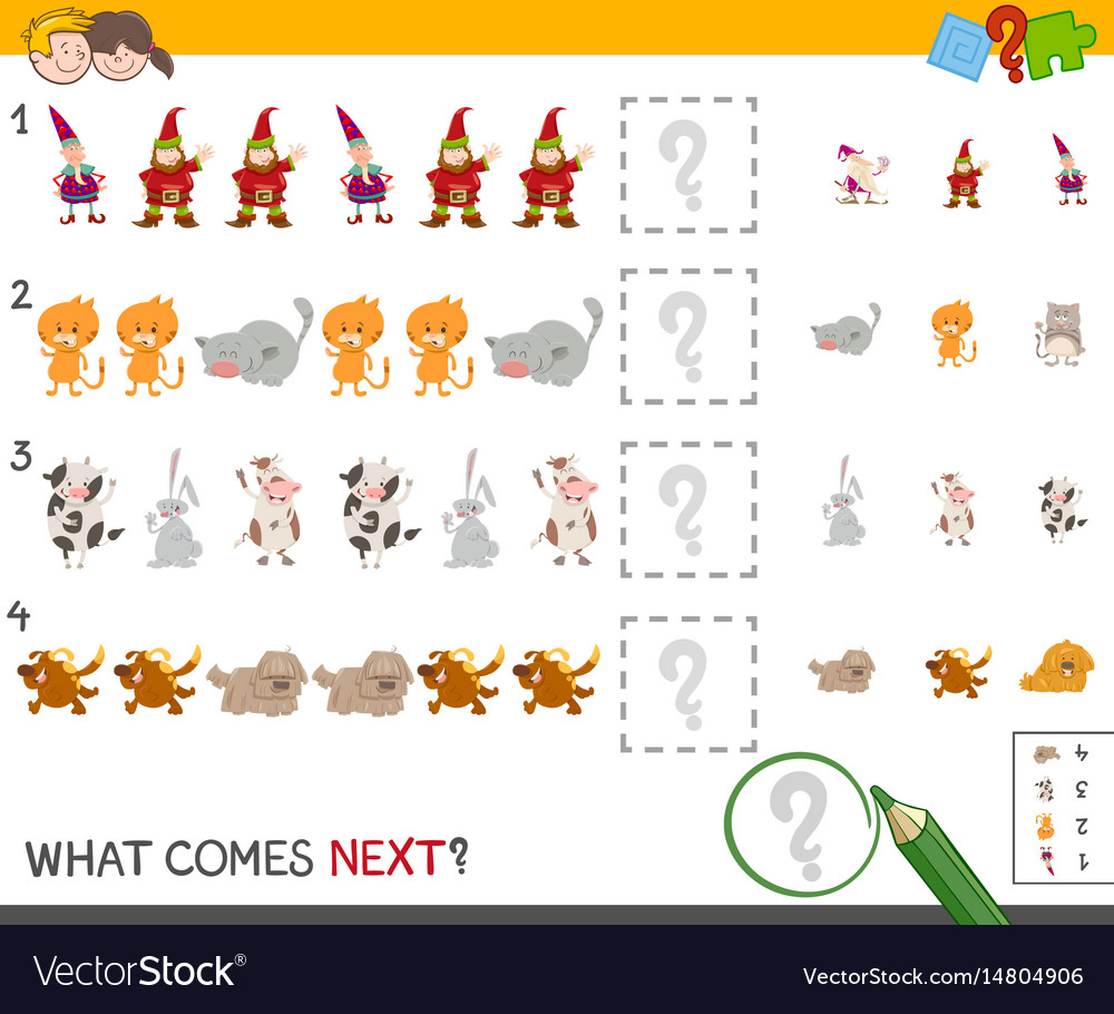 Complete the pattern activity game Royalty Free Vector Image