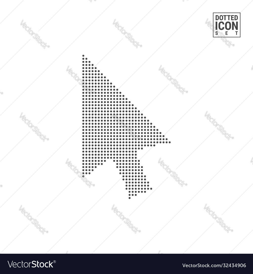 Cursor arrow dot pattern icon arrow dotted Vector Image