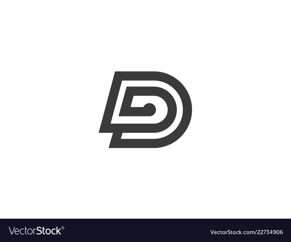 D monogram Royalty Free Vector Image - VectorStock
