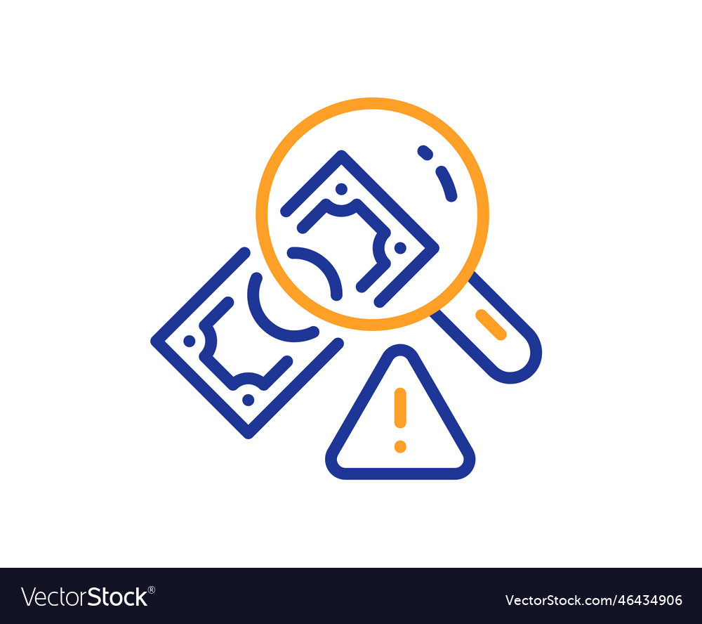 Fraud line icon money crime sign Royalty Free Vector Image Fraud line icon money crime sign Royalty Free Vector Image